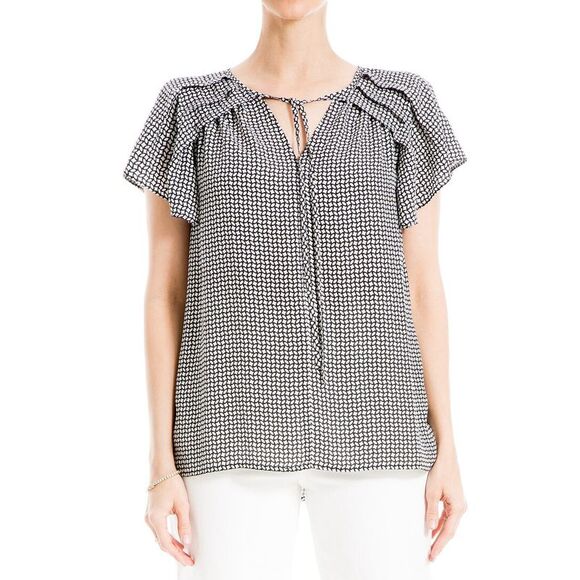 Max Studio | Tops | Max Studio Short Flutter Sleeve Blouse | Poshmark